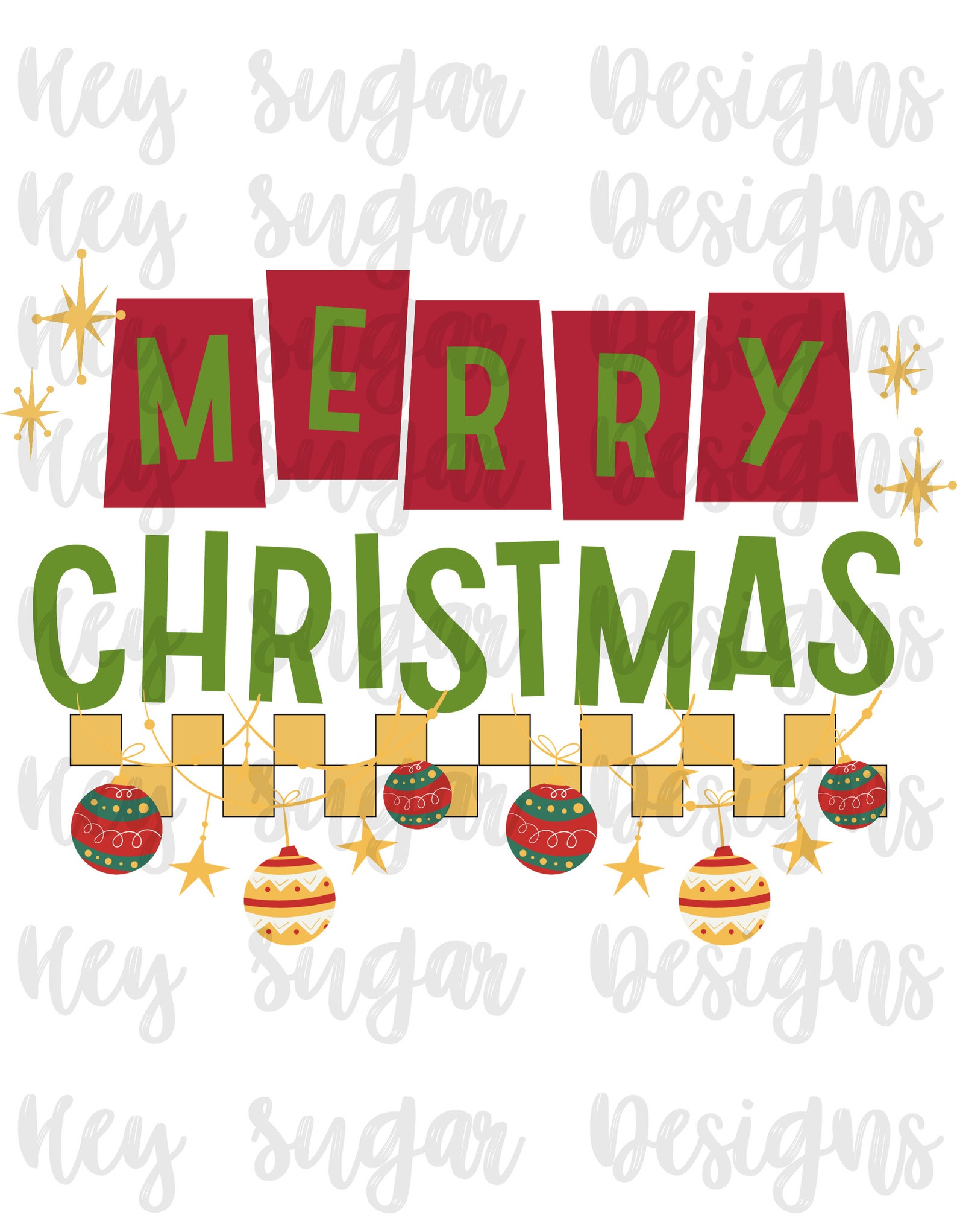 Merry Christmas Retro PNG for Sublimation | Screenprint | DTF ...