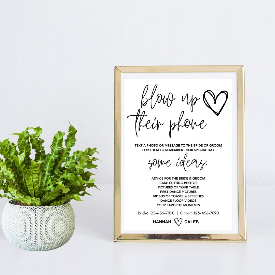 Editable Blow up Their Phones Wedding Template Printable Instant ...