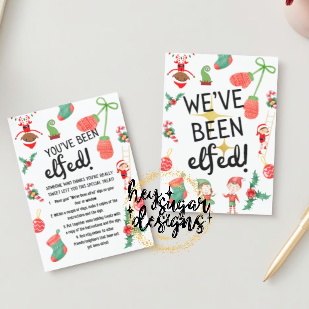 You've Been Elfed Printable Christmas Neighbor and Friends Activity ...