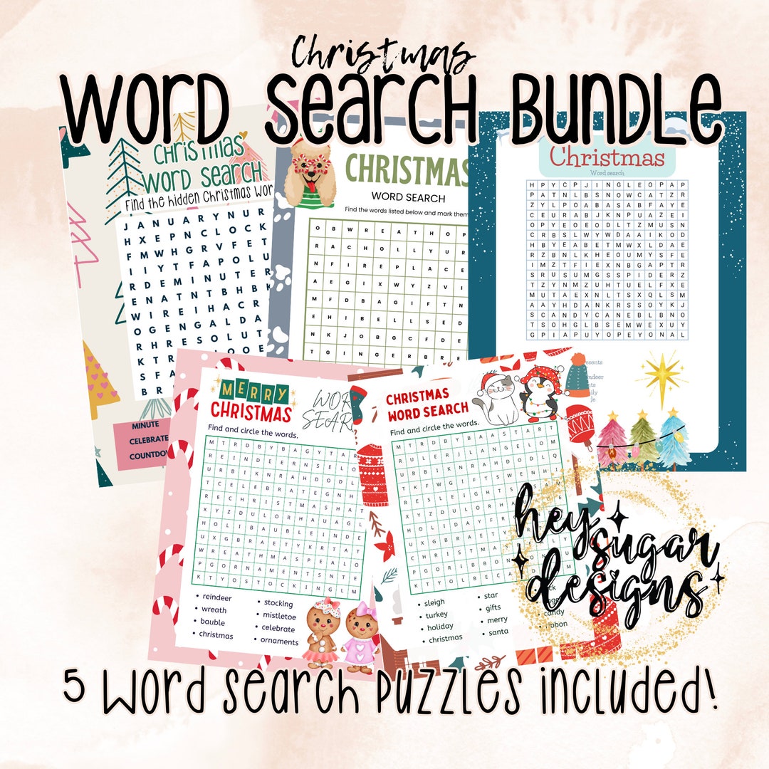 Christmas Word Search Bundle, Christmas Puzzles, Christmas Games ...