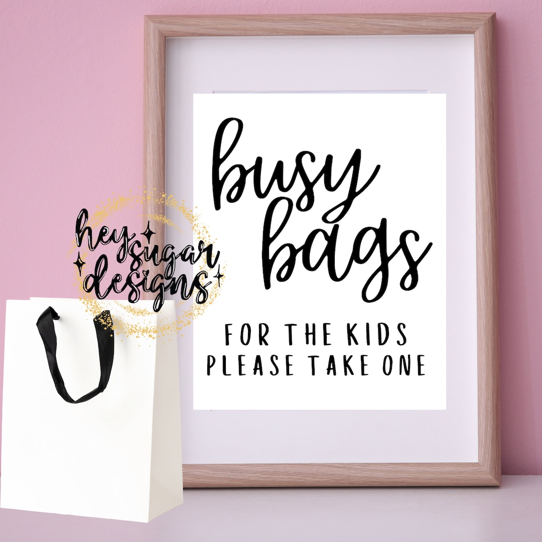 Busy Bags Minimalist Instant Download Printable Wedding Baby Shower ...
