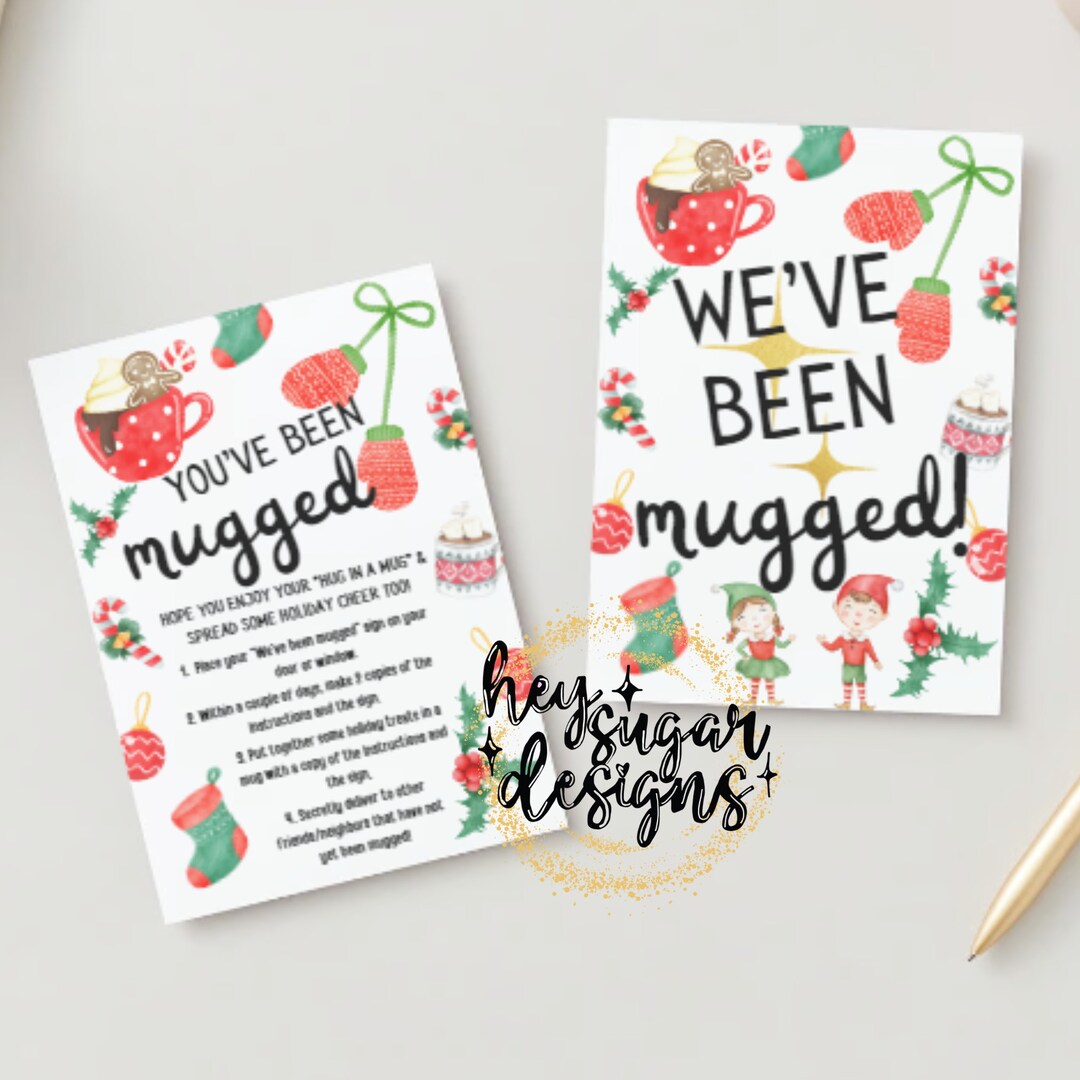 You've Been Mugged Christmas Holiday Printable | Instant Download ...