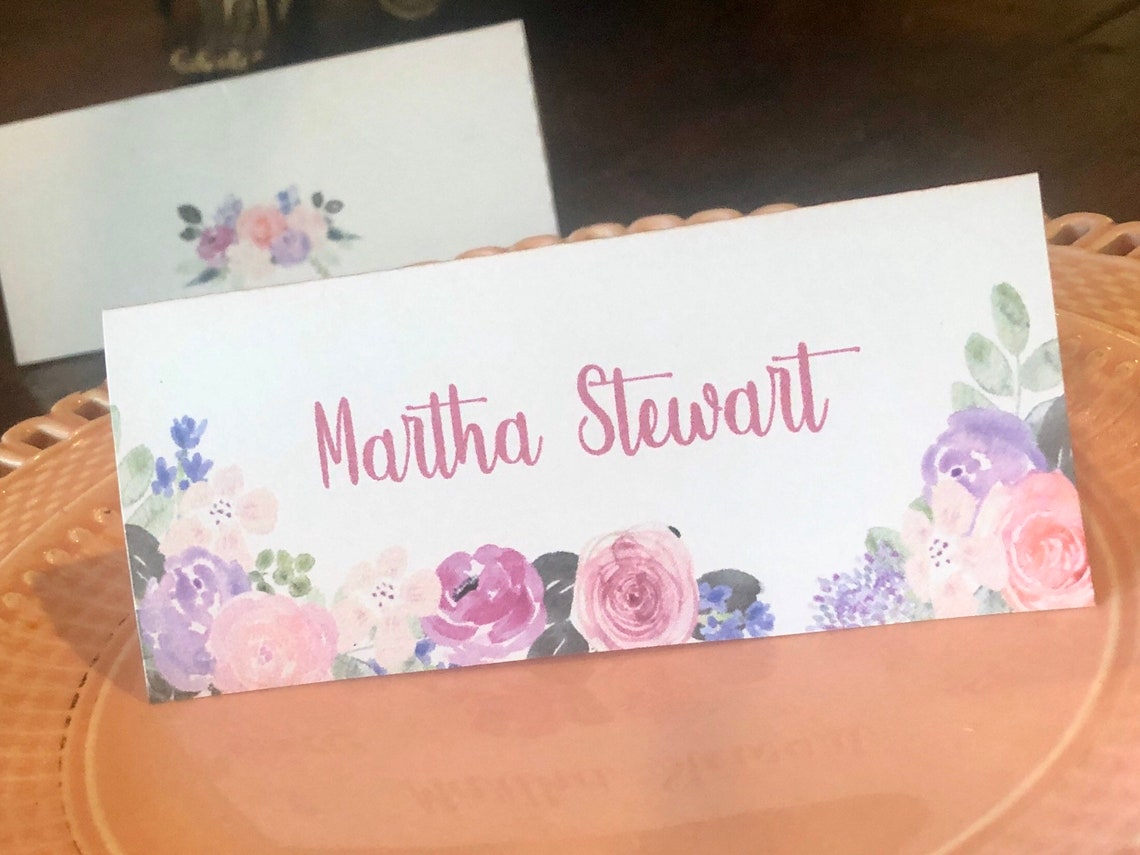 Personalized Placecards Double-sided 'pretty Personal by - Etsy