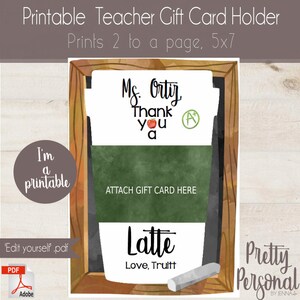 Printable Editable Personalized Starbucks Coffee Teacher - Etsy