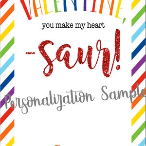 DIY Printable Dinosaur 'you Make My Heart saur' Valentine Card sugar ...