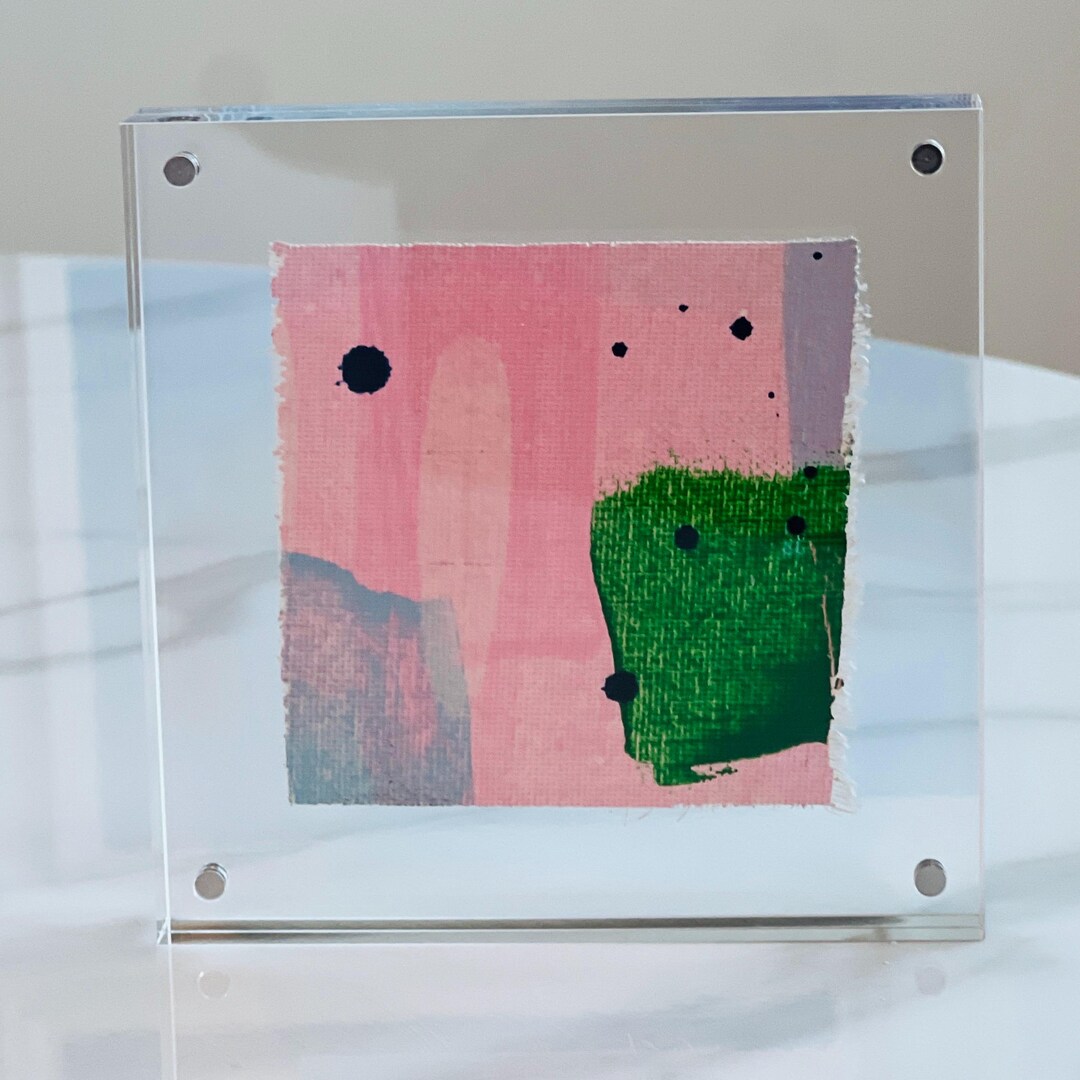 Original 5x5 Abstract Art Painting in Chunky Acrylic Frame 5x5 - Etsy