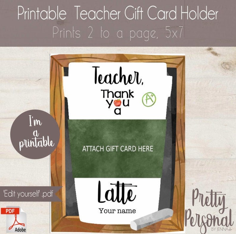 Printable Editable Personalized Starbucks Coffee Teacher | Etsy