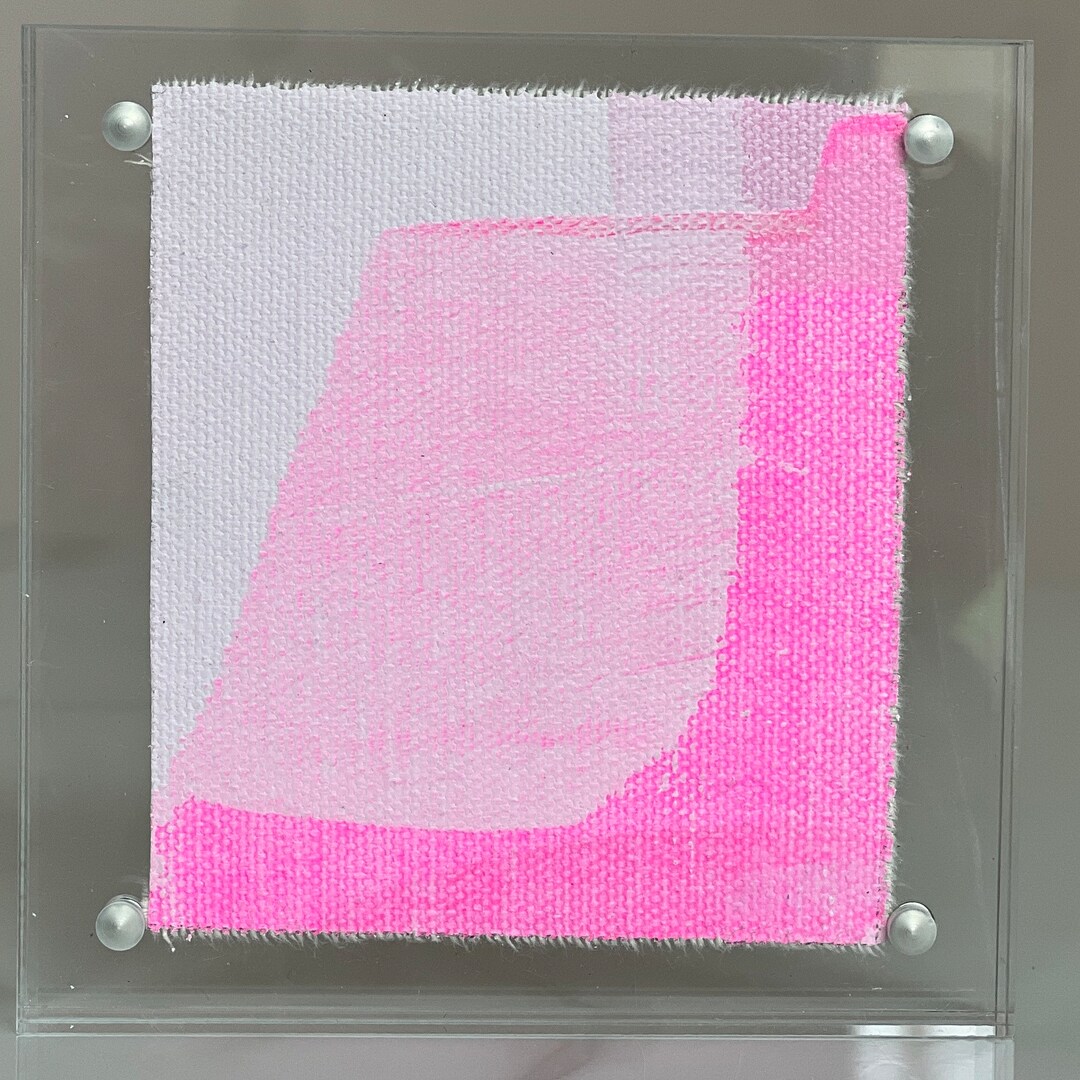 Original Abstract Art Painting in Chunky Acrylic Frame 4x4 - Etsy
