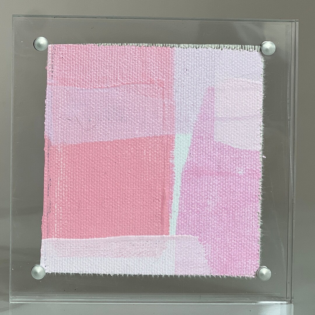 Original Abstract Art Painting in Chunky Acrylic Frame 4x4 - Etsy