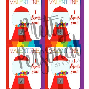 DIY Gumball Printable Valentine Favor Bag Insert 'pretty Personal by ...