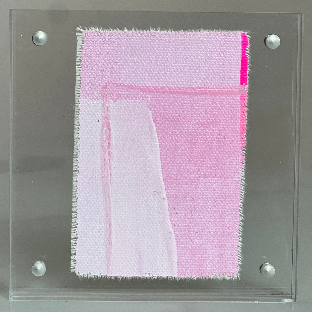 Original Abstract Art Painting in Chunky Acrylic Frame 4x4 - Etsy