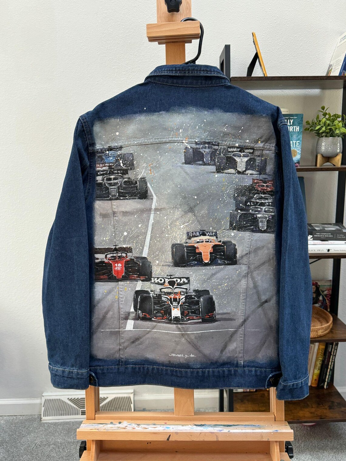 Hand-painted Formula 1 Denim Jacket - Unique Custom Artwork - Permanent ...