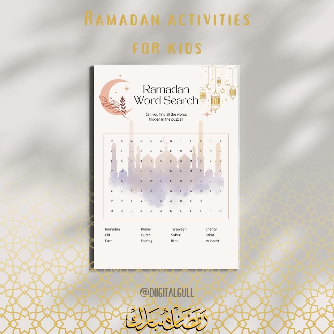 Ramadan Word Search Puzzle Printable , Fun and Educational Ramadan ...