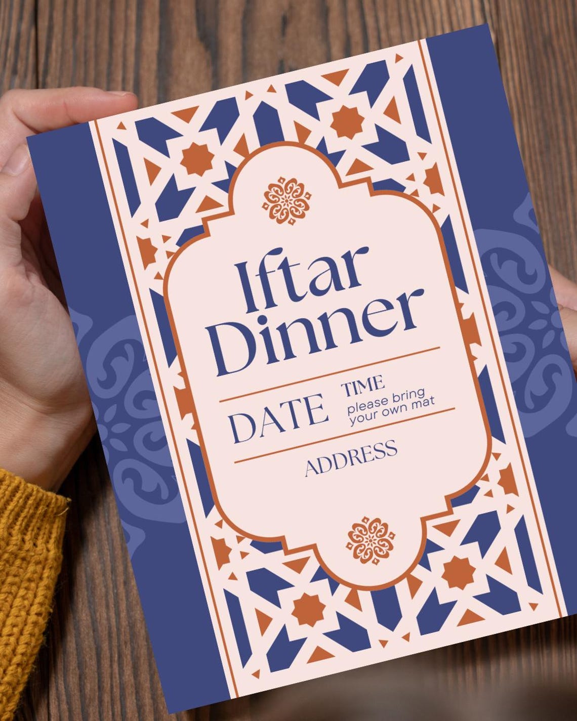 Ramadhan Iftar Party Invitation Template |purple & Beige Geometric Islamic Design Ornamental ...