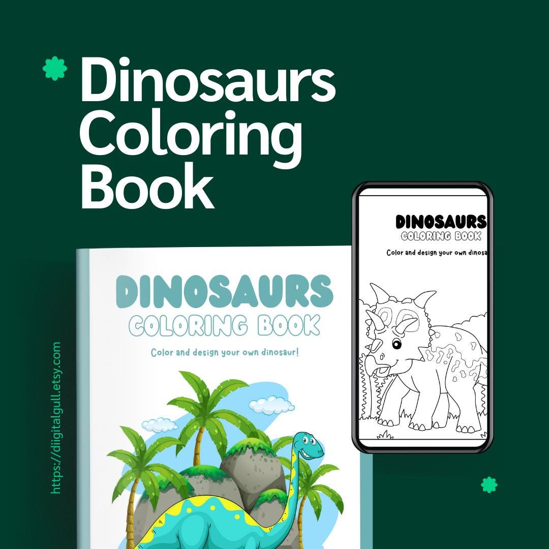 Dinosaur Coloring Book | Explore Prehistoric Scenes With Roaring ...