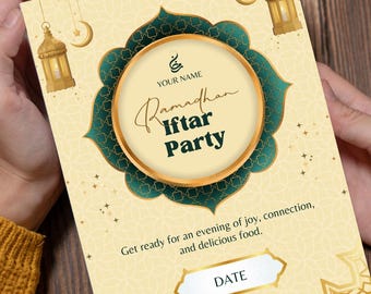 Eid Mubarak Greeting Card Template | Green & Gold Watercolor Floral Design With Arabic ...