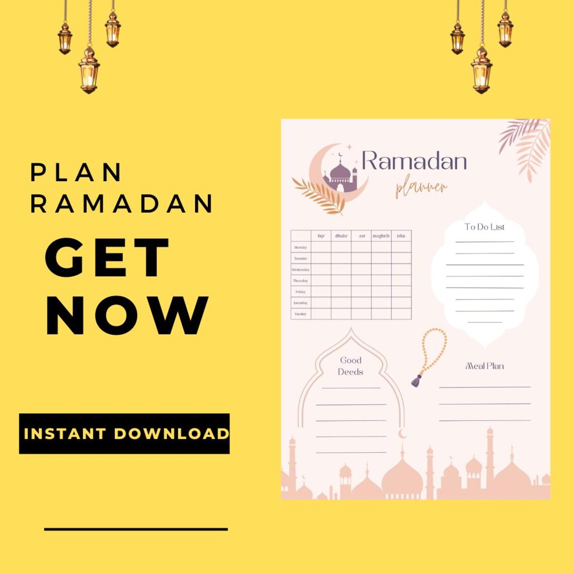 Comprehensive Ramadan Weekly Planner With Prayer Tracker, Good Deeds ...