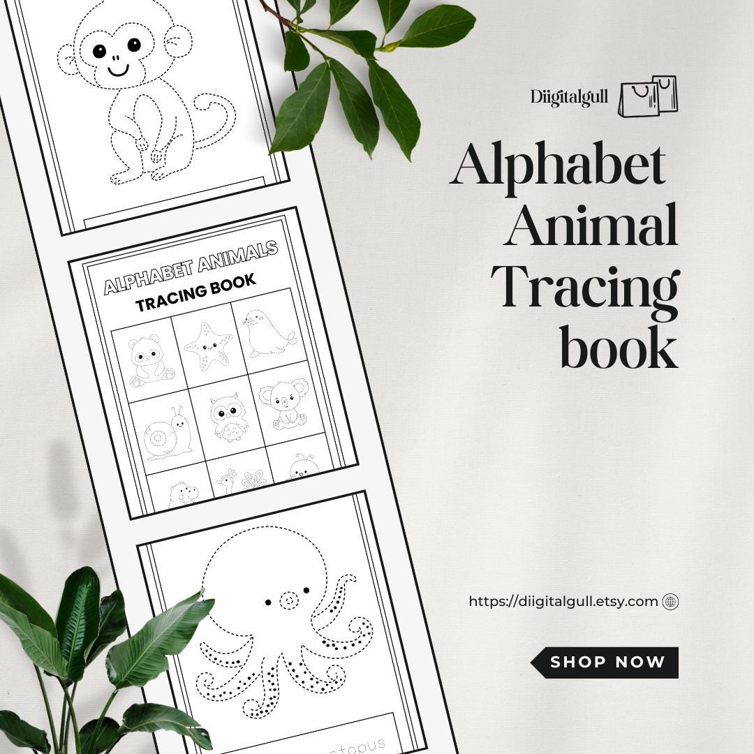 Alphabet Animal Tracing Worksheets | Fun Letter Tracing & Animal ...