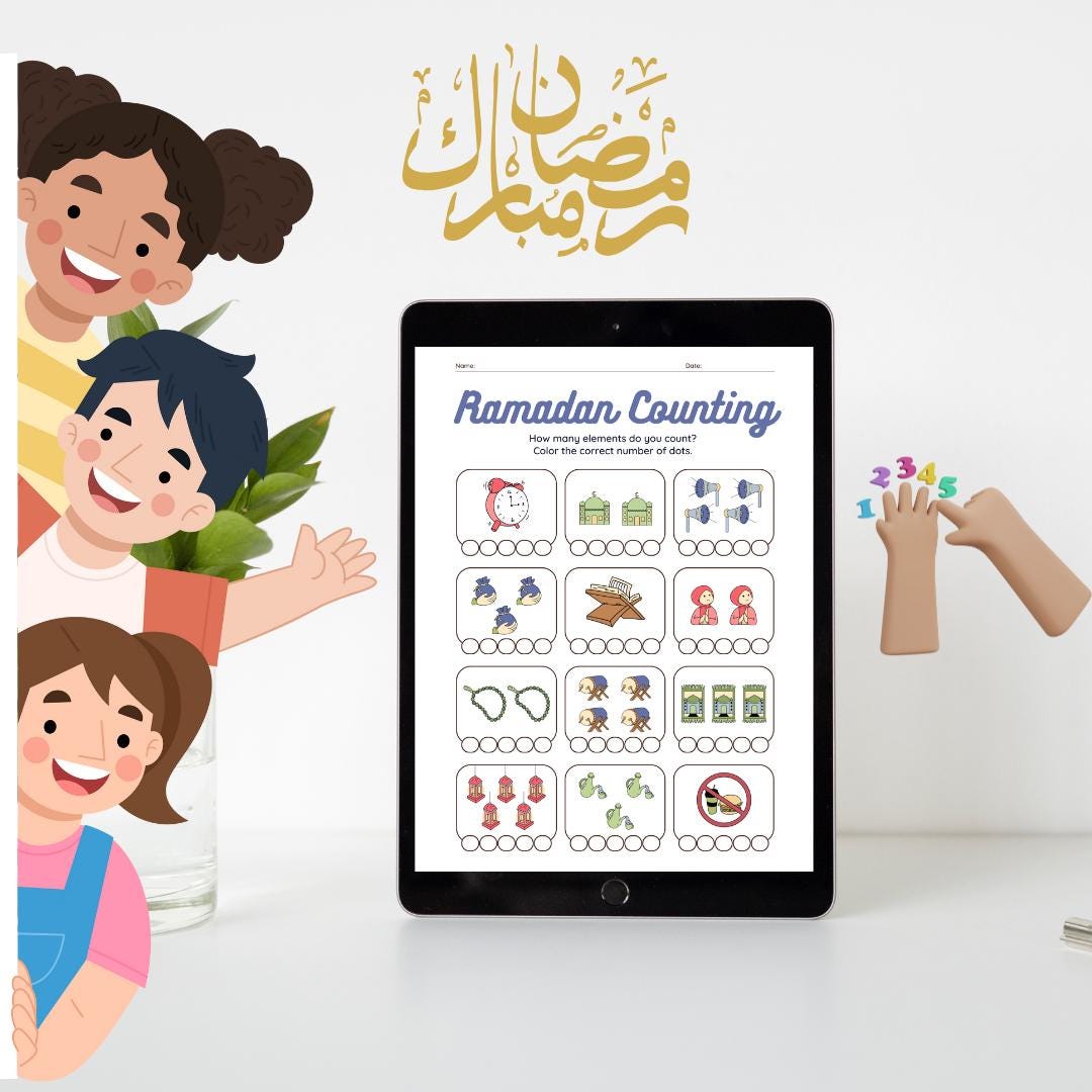 Ramadan Counting Math Worksheet for Kids – Fun Educational Activity PDF ...