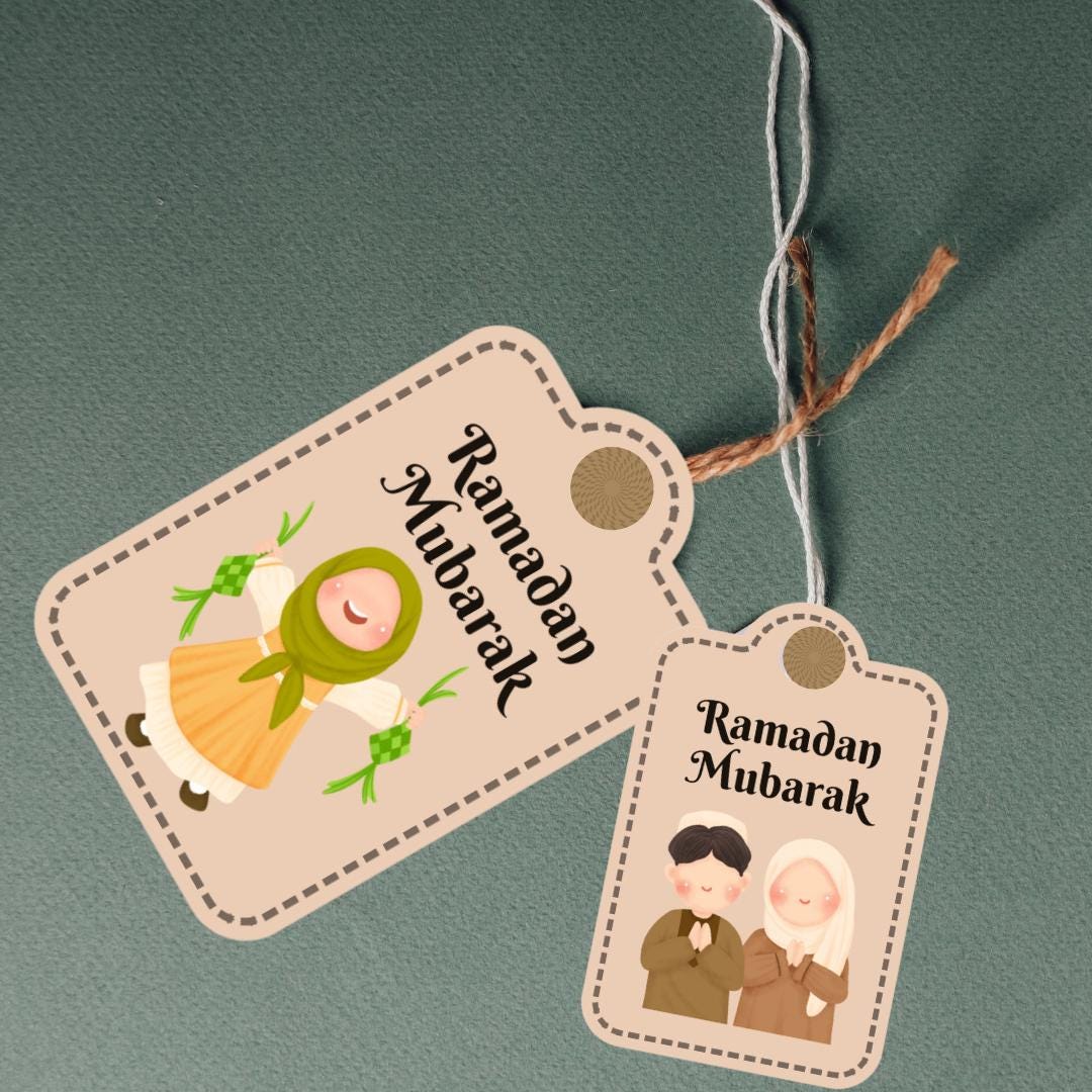 Ramadan Mubarak Gift Tags Printable – Cute Muslim Kids Theme With To ...