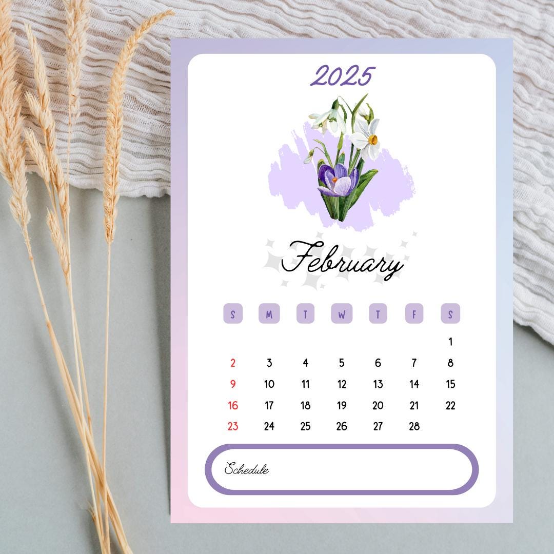2025 Watercolor Flower Calendar With Monthly Schedules – A Year of ...