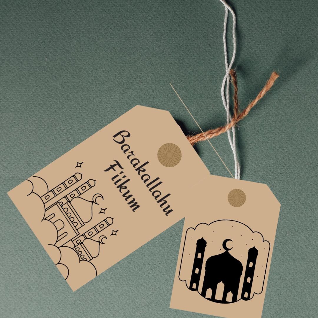 Ramadan , Eid Gift Tags, Elegant Mosque-themed Printable Set With ...