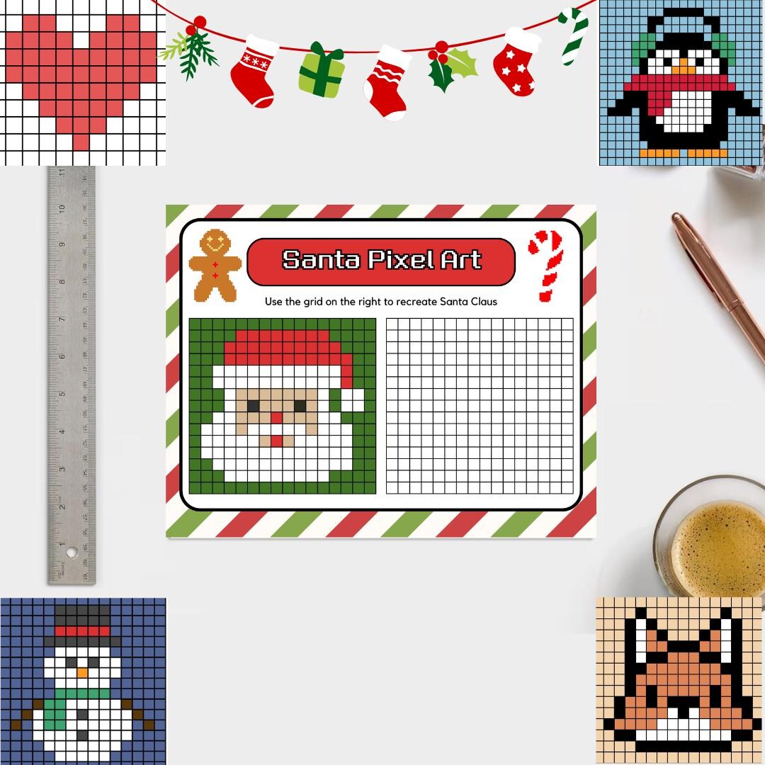 Christmas Pixel Art Set | Festive & Fun Holiday Activity for All Ages ...