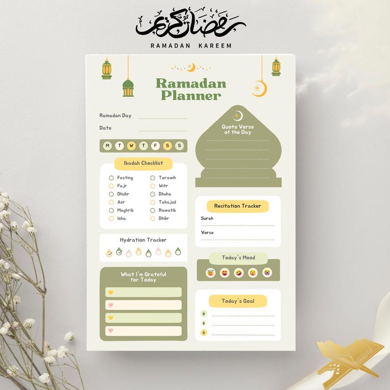 Ramadan Planner Printable | Daily Ramadan Tracker for Kids and Adults ...