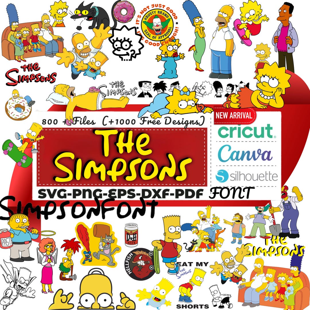Simpsons Clip Art Bundle, Simpsons Svg Cut Files for Cricut ...