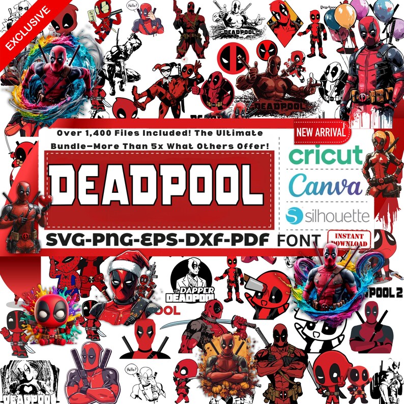 1400 Deadpool Svg Bundle, Deadpool Png, Superhero Svg, Baby Dead Svg ...
