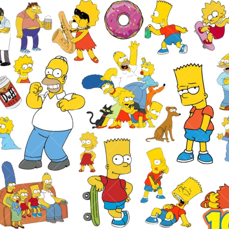 Simpsons Clip Art Bundle, Simpsons Svg Cut Files for Cricut ...