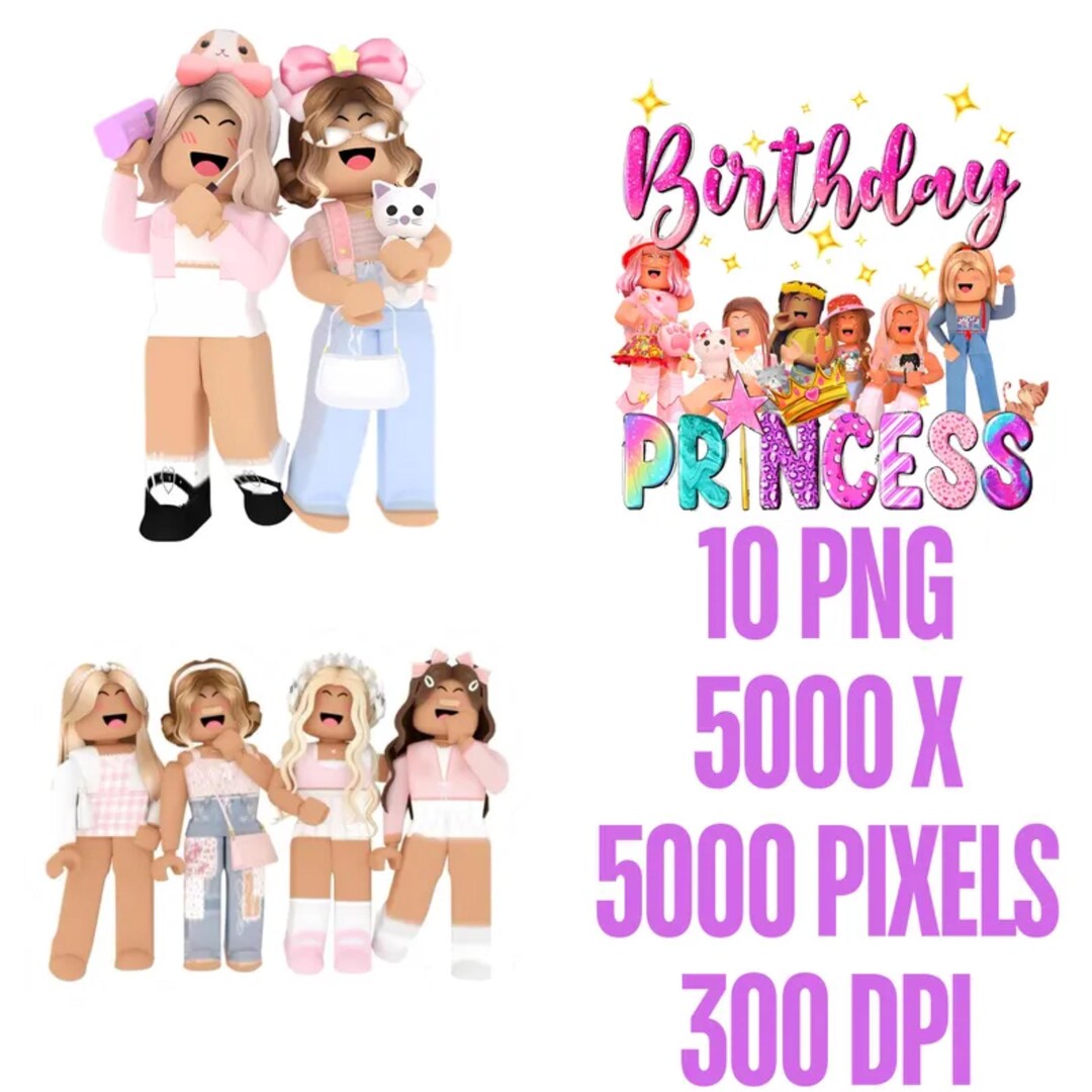 10 Blocky Girls Digital PNG Set of High Resolution Images PNG Format ...