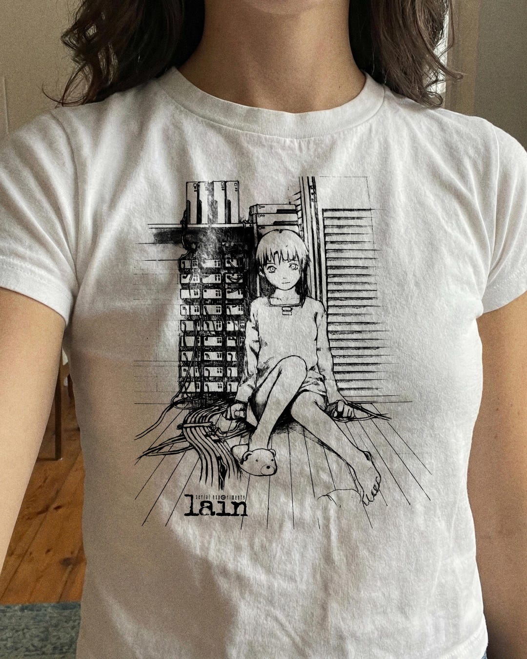 Serial Experiments Lain | Anime Tee | Y2K Street Tee | Cropped Graphic ...