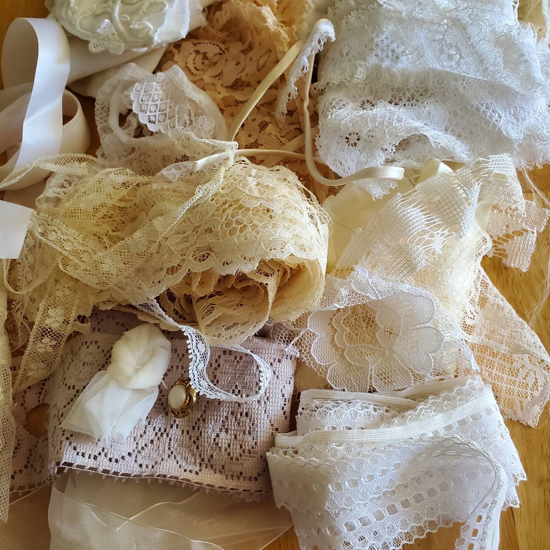 Lace Trim Bundles 5 Oz Assorted Trims and Lace Pieces Cream - Etsy