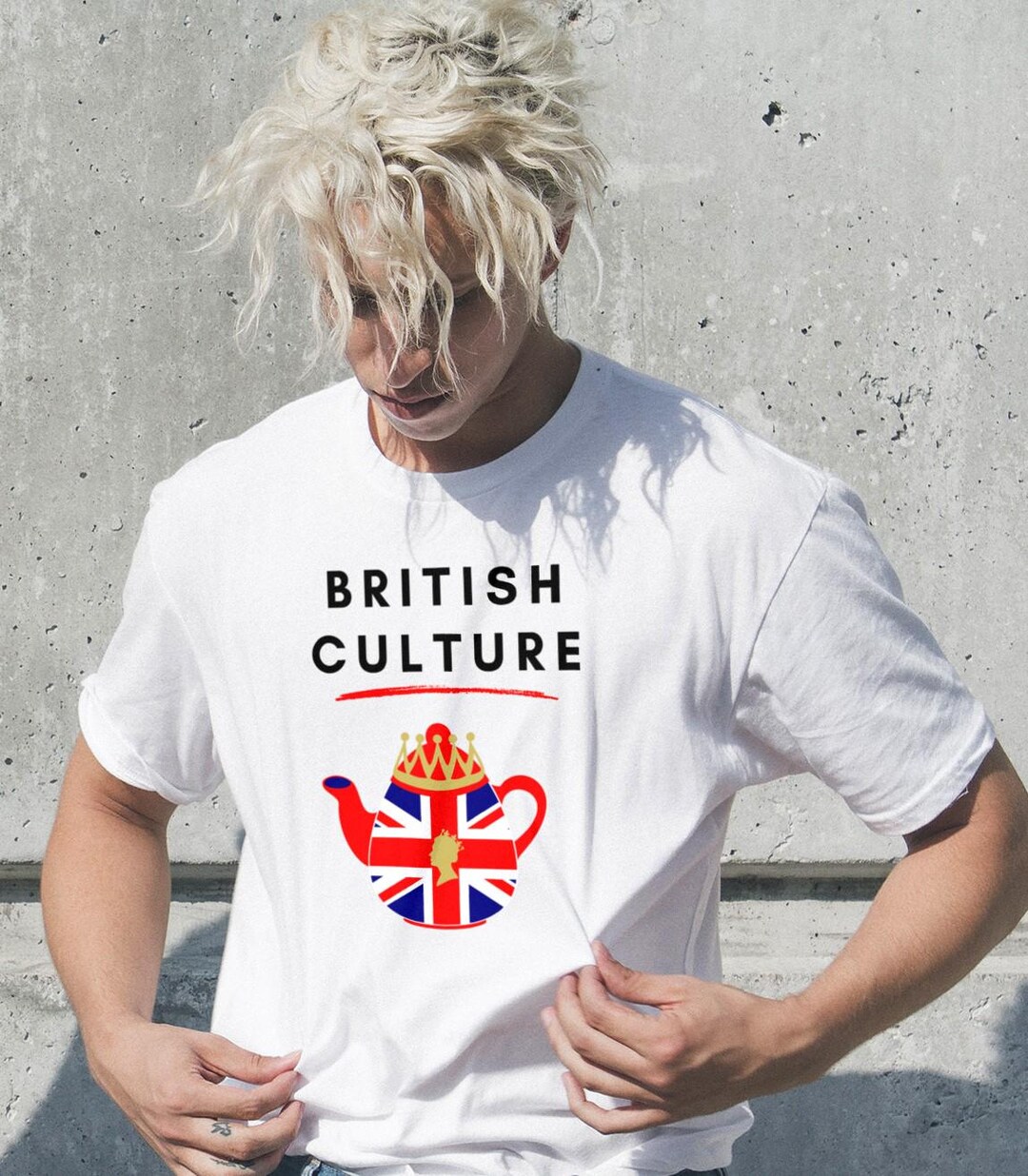 British Culture Union Jack Flag Tea Pot Unisex Tee, UK Pride Shirt ...