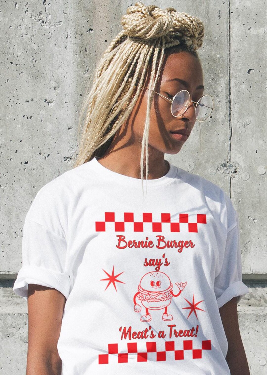 Vintage Burger Cartoon Logo T-shirt, Bennie's Burgers Design, 1950's ...