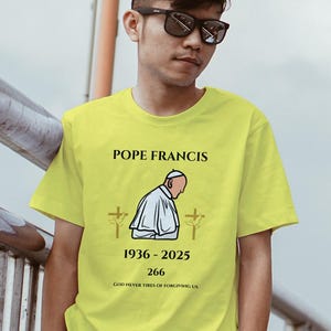 Pope Francis Commemorative T-shirt, Vatican Catholic Tee, Religious ...