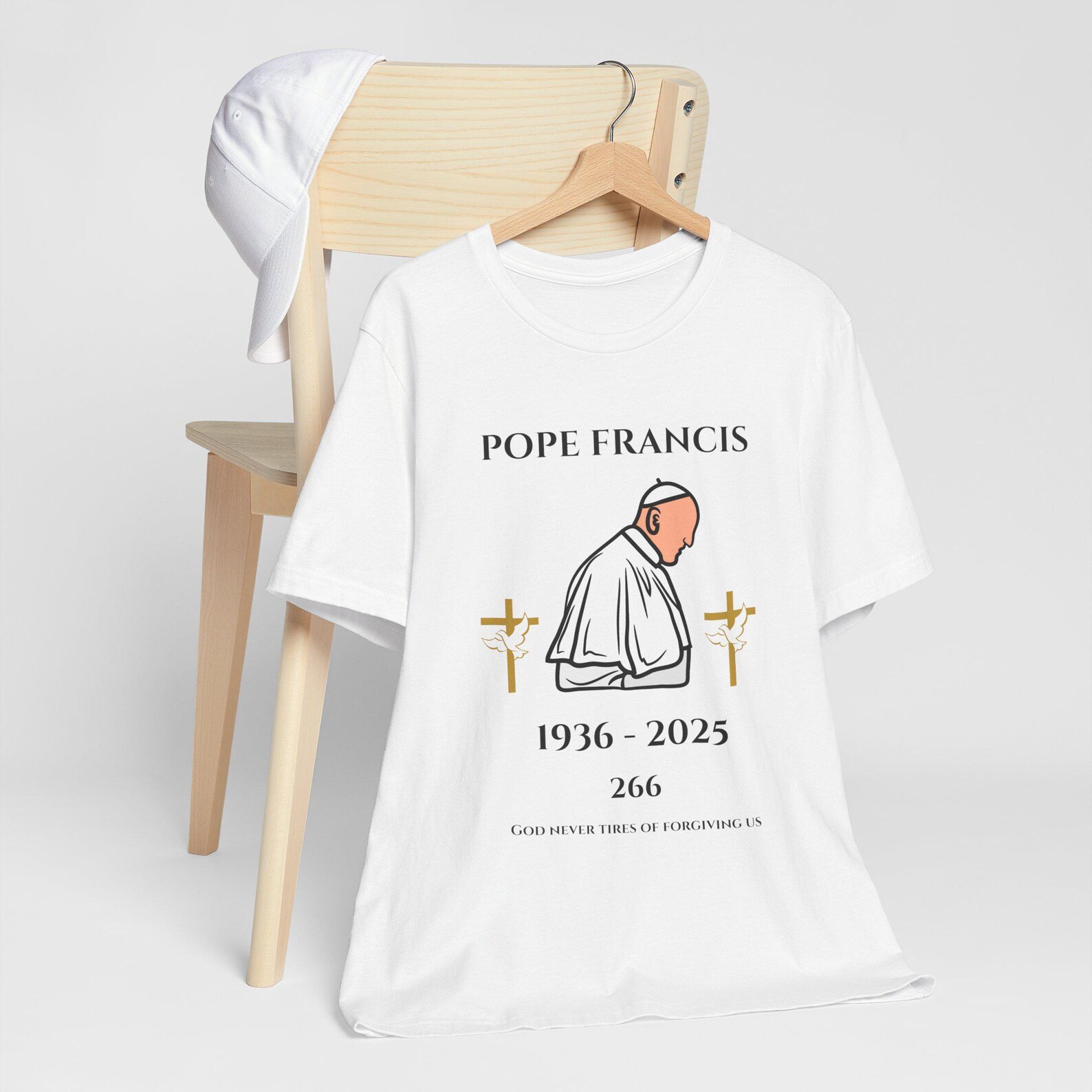 Pope Francis Commemorative T-shirt, Vatican Catholic Tee, Religious ...