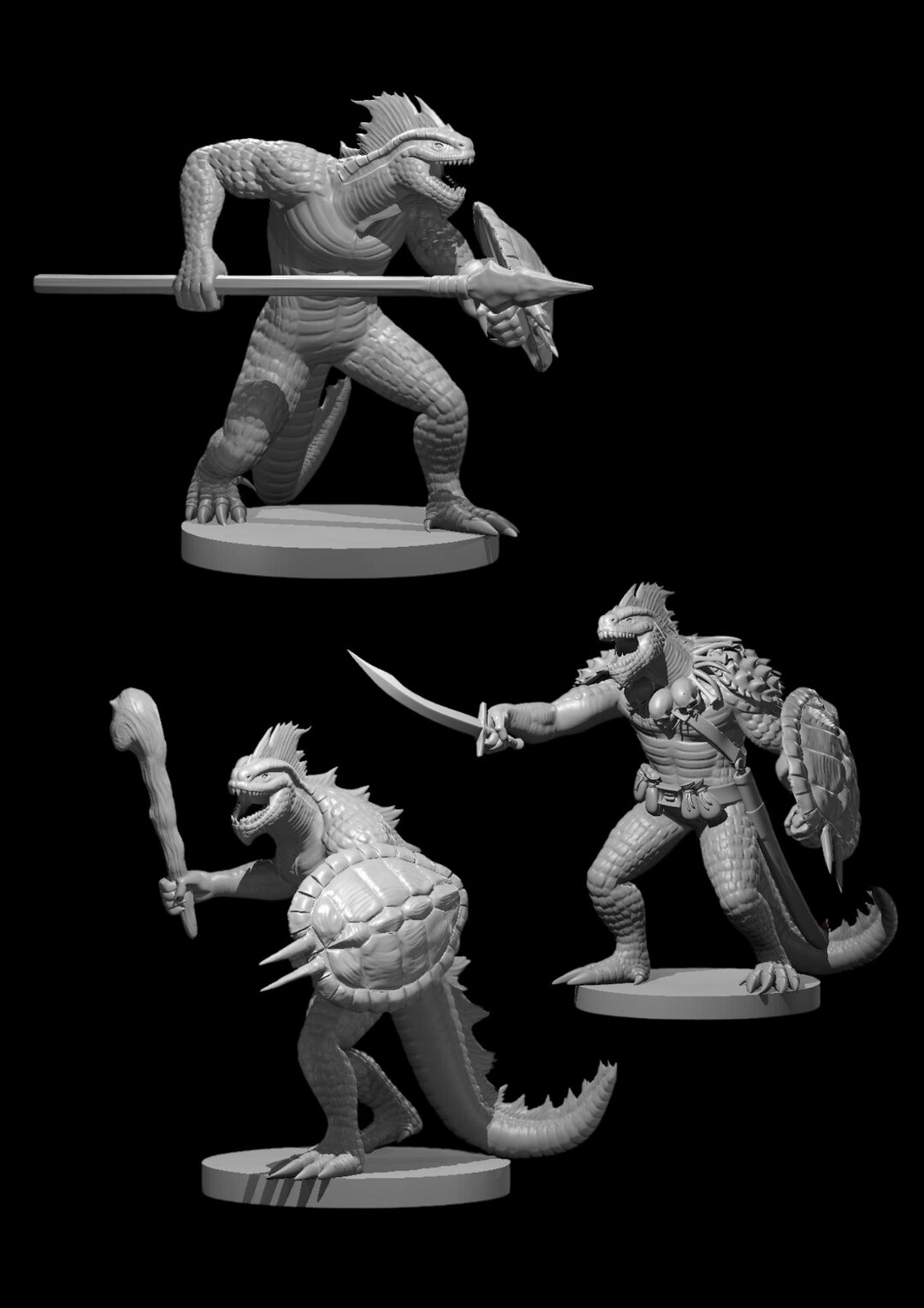 Lizardfolk Miniatures Bundle: 3D Printed RPG Monster Set - Etsy