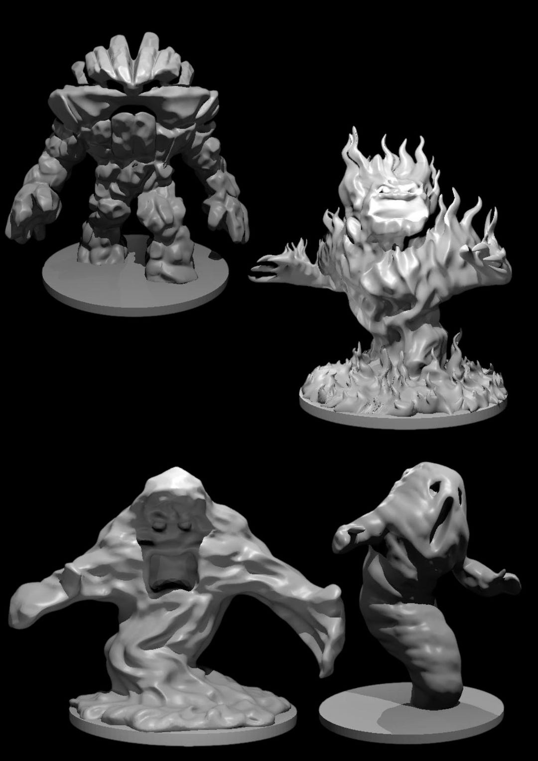 Elemental Wild Shape Miniature Bundle: Dnd Resin Minis for TTRPG - Etsy