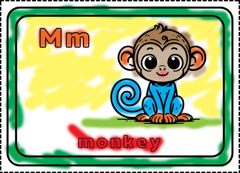 Alphabet Flash Cards for Kids, Educational Coloring Pages, Animal Flash ...