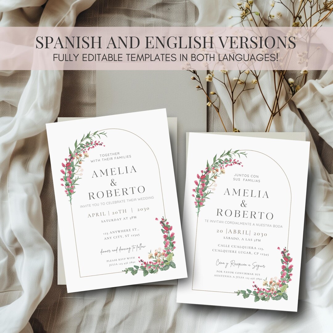 Invitaciones De Boda | Spanish & English Wedding Invitations | Digital ...