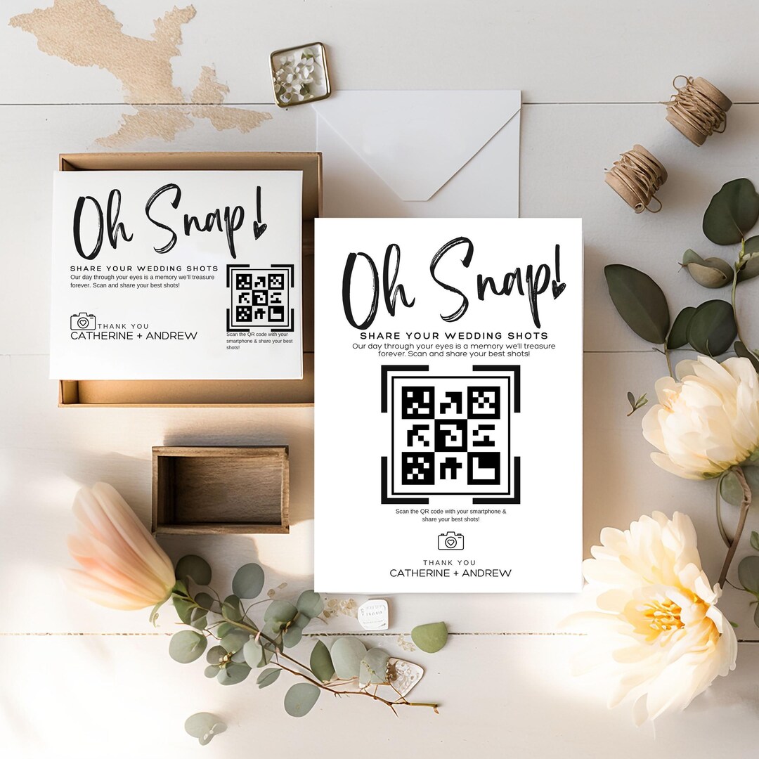 Oh Snap! Wedding Photo Collection Card – Customizable Canva Template ...