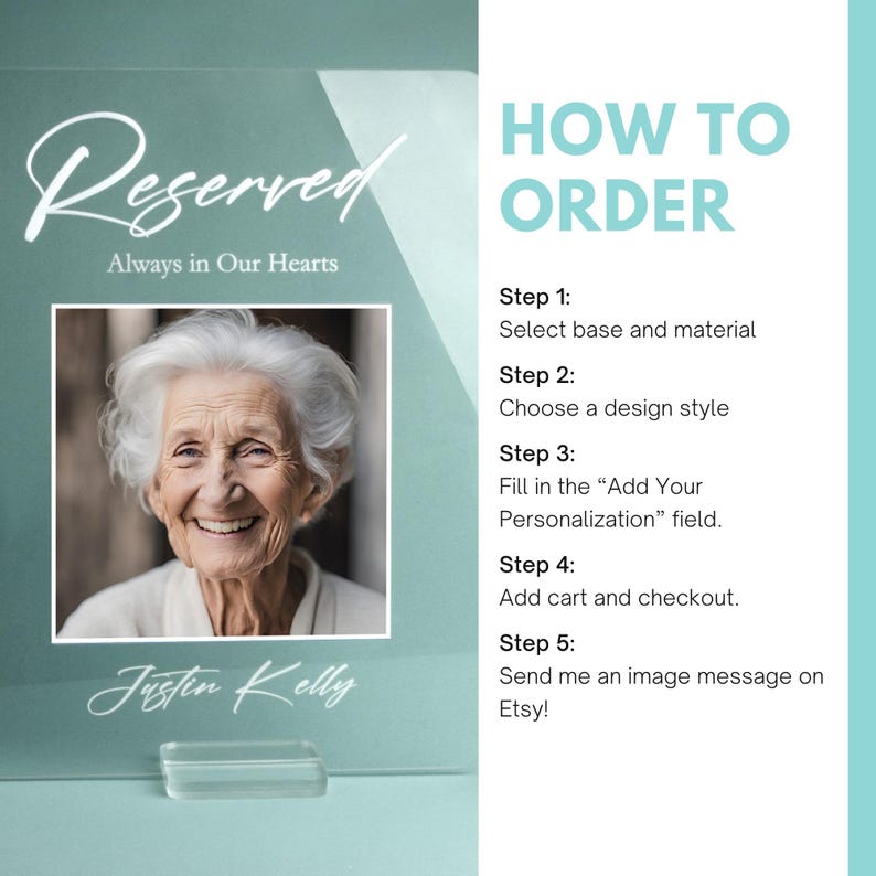 In Loving Memory Sign,reserved Seat Sign,sympathy Gift,acrylic Wedding ...