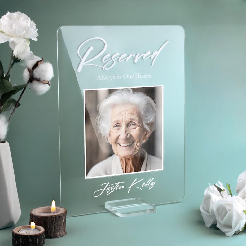 In Loving Memory Sign,reserved Seat Sign,sympathy Gift,acrylic Wedding ...