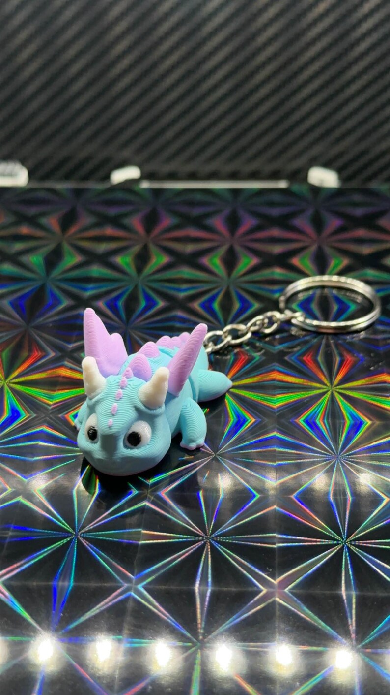 3D Printed Cute Dragon Keyring - Etsy UK