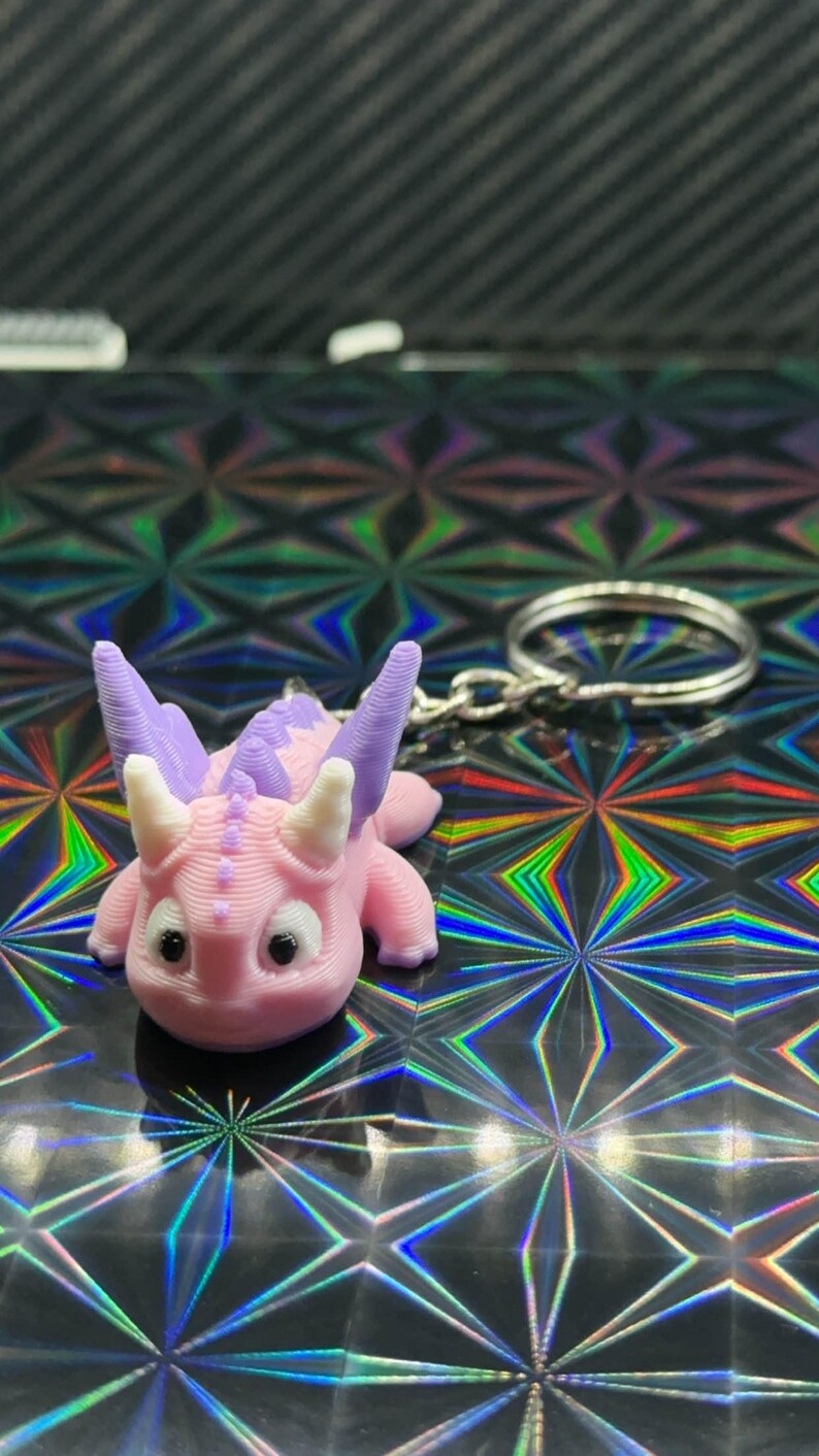 3D Printed Cute Dragon Keyring - Etsy UK