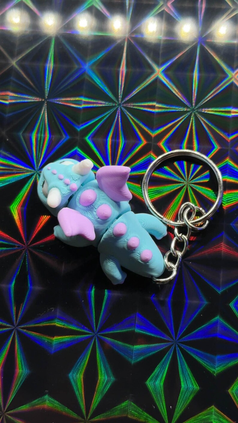 3D Printed Cute Dragon Keyring - Etsy