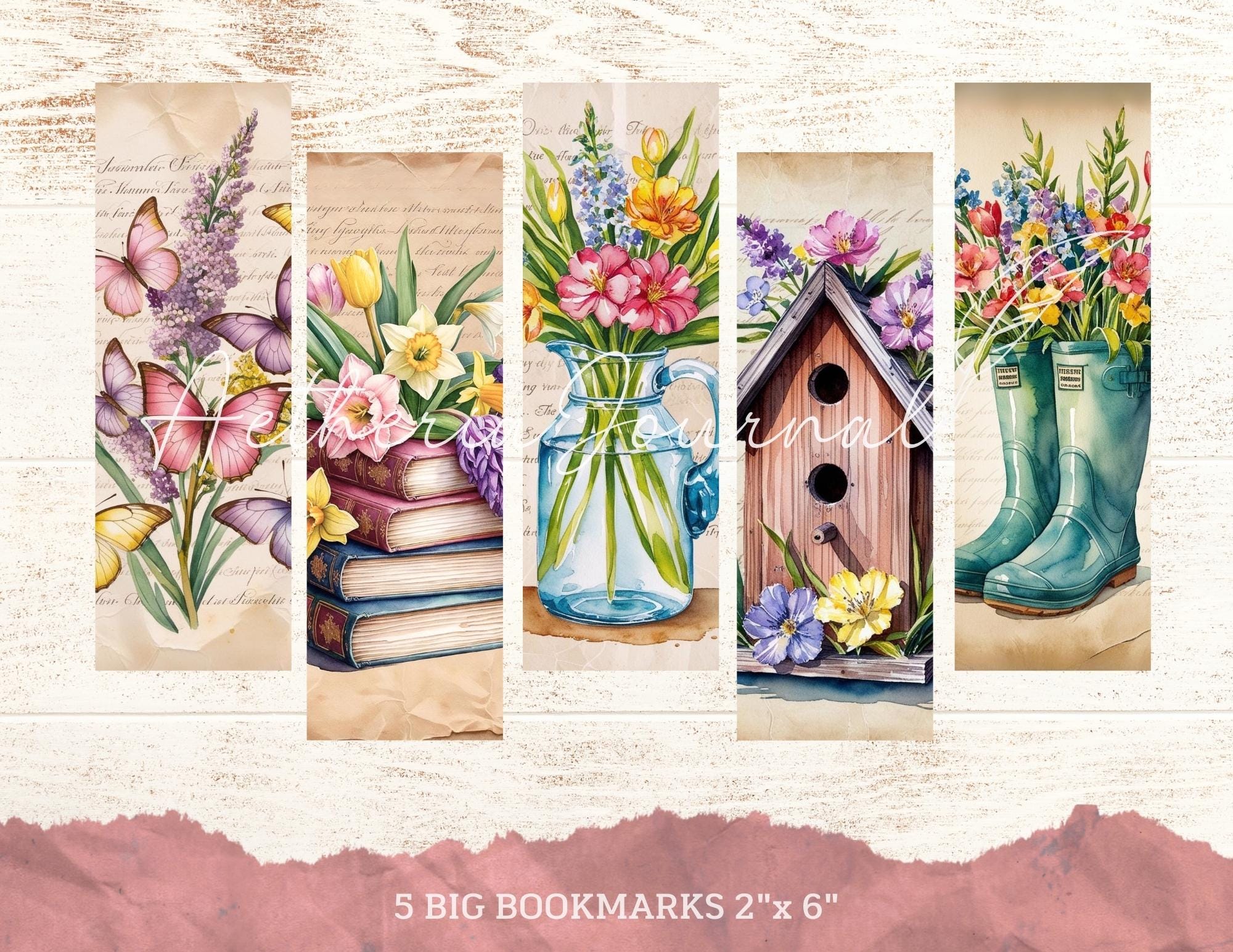Hello Spring Bookmarks | Printable Bookmarks | Digital Bookmarks ...
