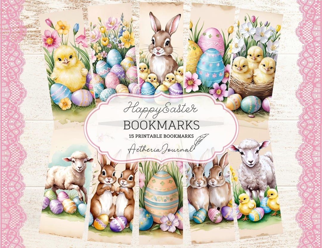 Happy Easter Bookmarks | Printable Bookmarks | Digital Bookmarks ...